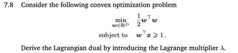 78 Consider The Following Convex Optimization Problem Min Wcrd Subject