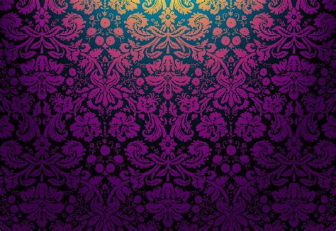 Download Purple Gothic Floral Pattern Art Wallpaper