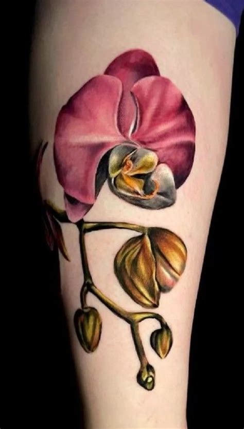 Orchid Flower Tattoo On Ankle