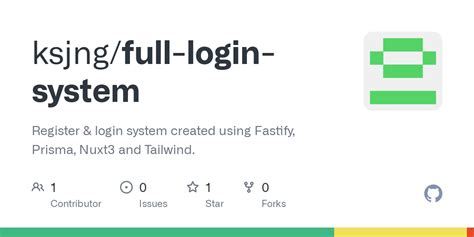 Github Ksjngfull Login System Register And Login System Created Using Fastify Prisma Nuxt3
