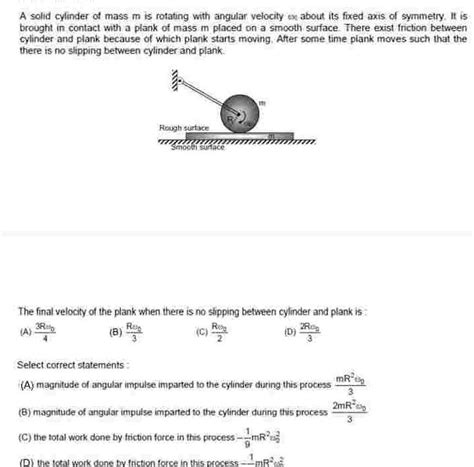 [answered] A Solid Cylinder Of Mass M Is Rotating With Angular Physics Kunduz
