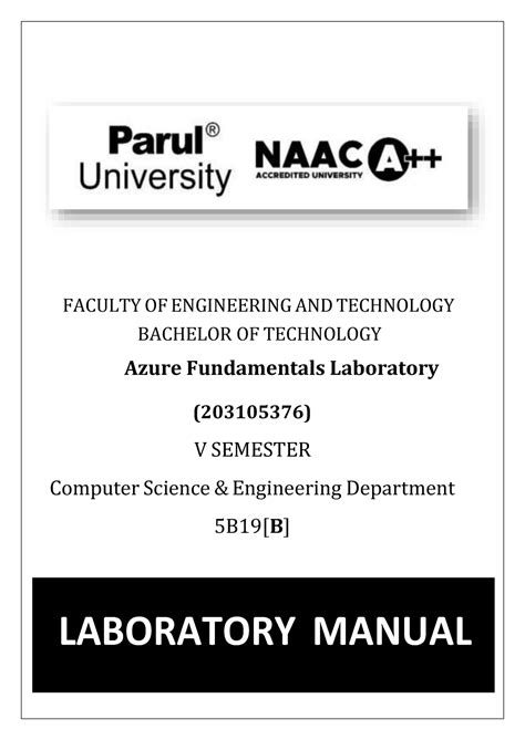 Azure Lab Practical Material LABORATORY MANUAL FACULTY OF ENGINEERING AND TECHNOLOGY