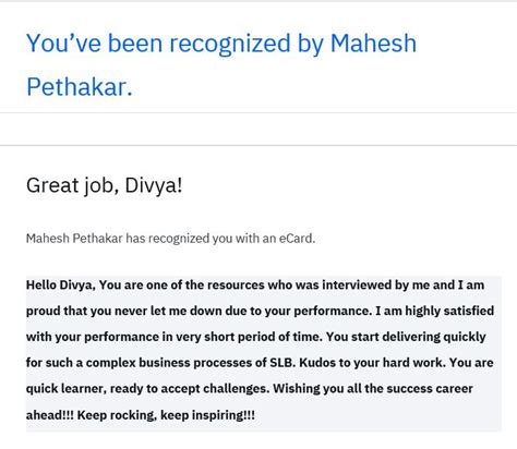 Divya Patil On Linkedin Appreciation