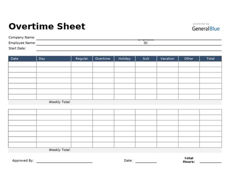 Basic Overtime Sheet Pdf