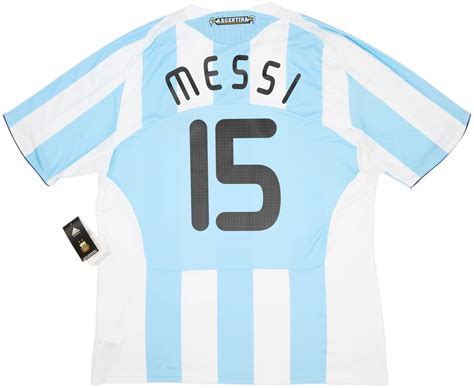 2007 09 Argentina Home Shirt Messi 15 Xxl