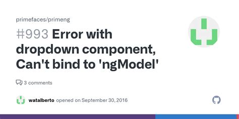 Error With Dropdown Component Cant Bind To Ngmodel · Issue 993 · Primefacesprimeng · Github