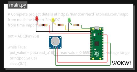 Pico Potensiometer Adc Serial Monitor Wokwi ESP STM Arduino Simulator
