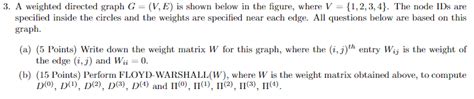 A Weighted Directed Graph G V E Is Shown Chegg
