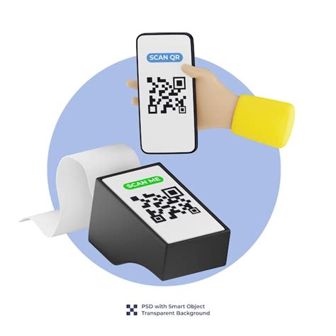 Premium Psd 3d Illustration Of Hand Holding Phone With Scanning Qr Code