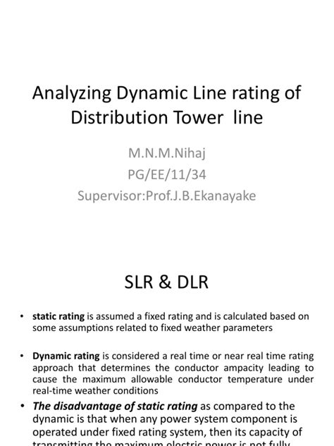 1st Presentation Analyzing Dynamic Line Rating Of Distribution Tower