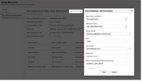 Microsoft Azure SQL Data Warehouse Zoho Analytics On Premise