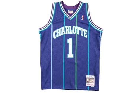 Mitchell And Ness Charlotte Hornets Alternate 1994 95 Muggsy Bogues Swingman Jersey Purple Mens