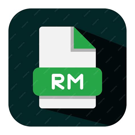 Premium Vector Rm File Type Flat Icon With Simple Design Vector Illustration