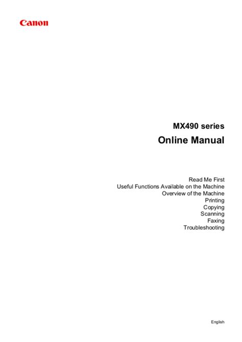 User Manual Canon Pixma MX494 English 776 Pages