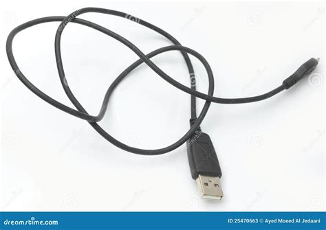 USB Black Cable Isolated On White Stock Image Image Of Technology Cable 25470663