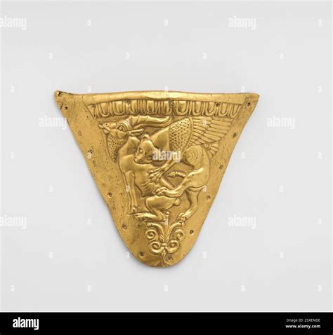 A 19th Century Electrotype Replica Of A Gold Scythian Plaque Showing A Winged Panther Attacking