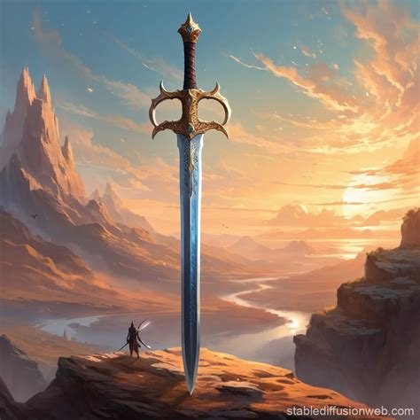 Thin Rapier Sword With Black Blade Stable Diffusion Online