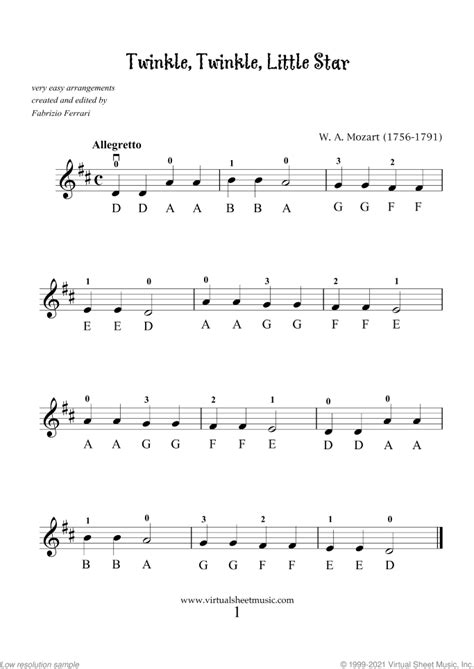 Violin Sheet Music For Beginners