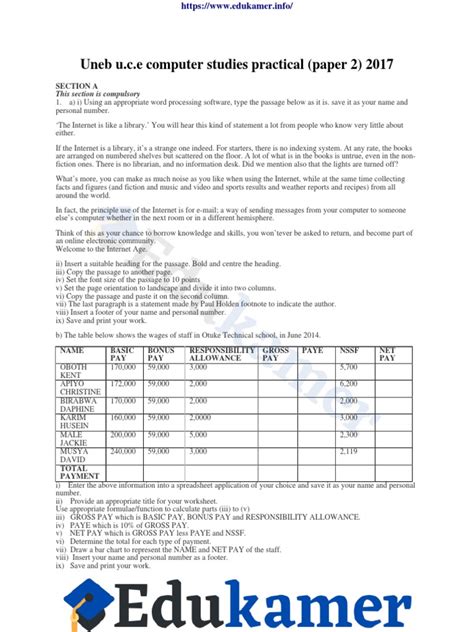 Uce Computer Studies Practical 2017 Pdf Internet Libraries