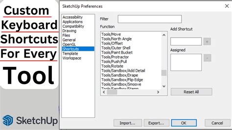 How To Set Shortcuts In Sketchup Set Custom Keyboard Shortcuts Sketchup Youtube