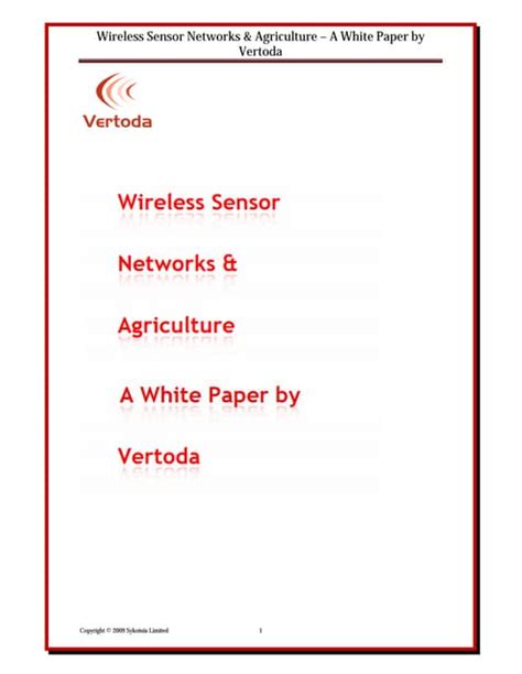 Wsns And Agriculture Pdf Agriculture Industries