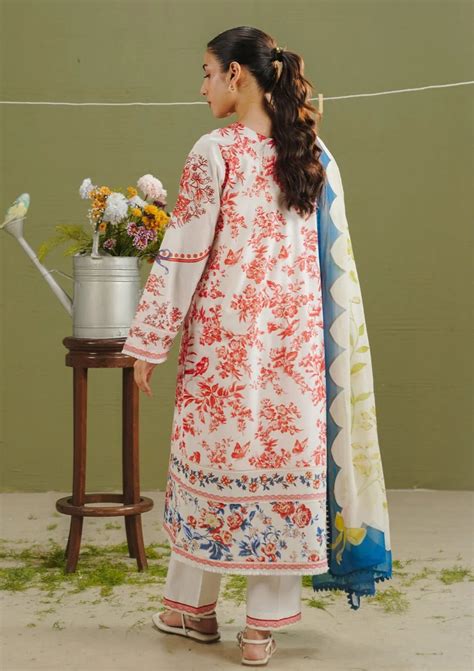 Zara Shahjahan Coco 4a Elvo Three Piece Lawn String And Thread
