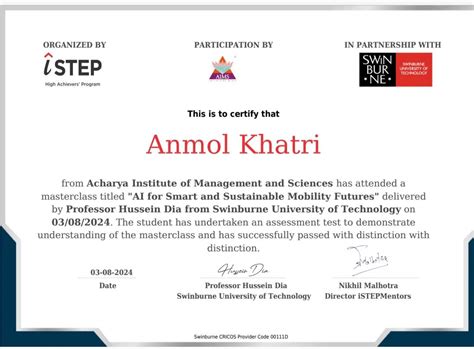 Anmol Khatri On Linkedin Thrilled To Have Completed The Ai For Smart