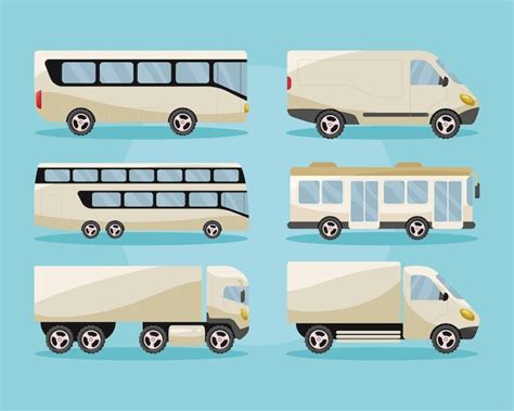 자동차 이랑 세트 프리미엄 벡터