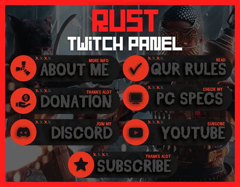 Rust Red Complate Animated Twitch Package Rust Big Stream Pack Webcam 4 Type Virtual Camera 2