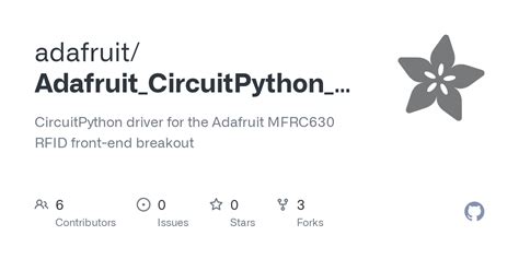 GitHub Adafruit Adafruit CircuitPython MFRC CircuitPython Driver For The Adafruit MFRC
