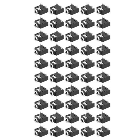 50pcs 5pin Stereo Headset Interior Socket Connector Mount Audio Jack Pj‑307 3 5mm