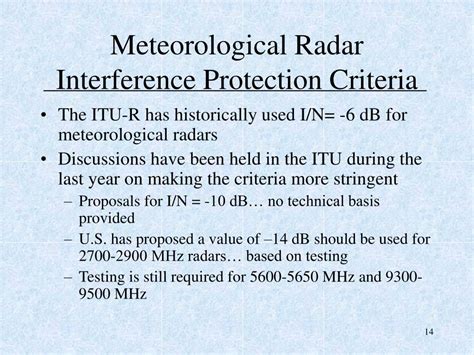 Ppt Meteorological Radar Radio Spectrum Issues Powerpoint