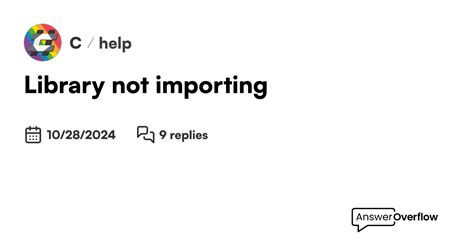 Library Not Importing C
