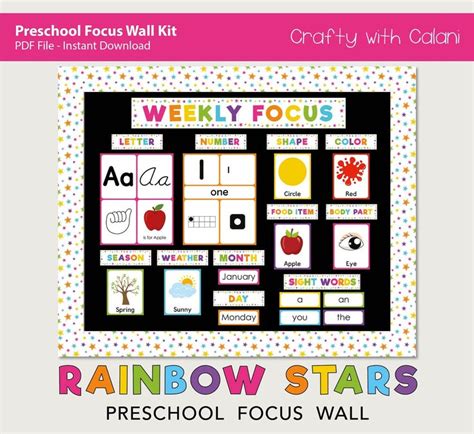 Preschool Focus Wall Template Preschool Learning Wall Classroom