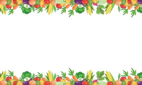 A Horizontal Frame Bordered By Fresh Vegetables On A Clean Background