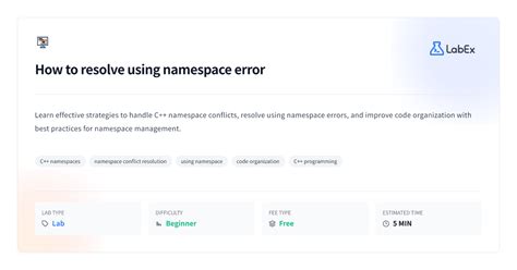 How To Resolve Using Namespace Error Labex