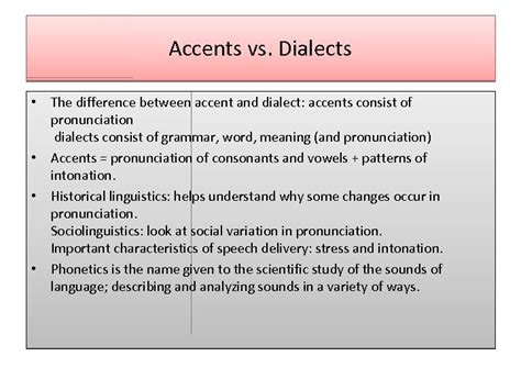 Variation In Accent What Is An Accent What