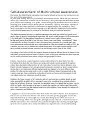U1d1 5336docx Self Assessment Of Multicultural Awareness Complete