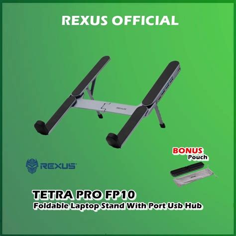 Jual Rexus Tetra Pro Fp10 Foldable Laptop Stand With Port Usb Hub Type