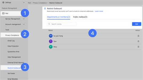 Restrict Outgoing Emails