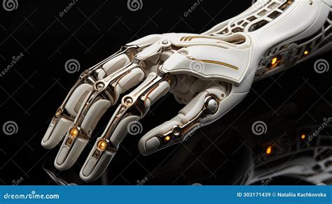 Robotic Arm With Humanoid Internal Structure Stock Image Image Of