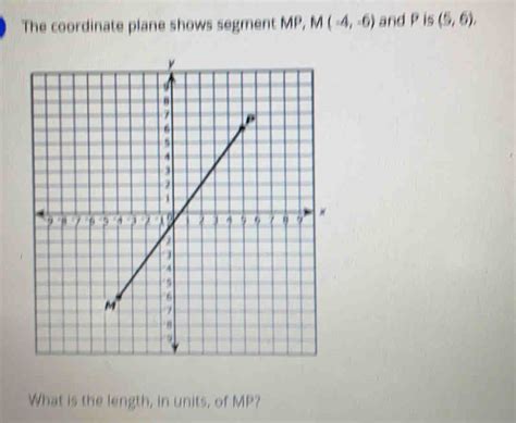 solved the coordinate plane shows segment mp m 4 6 and pis 5 6