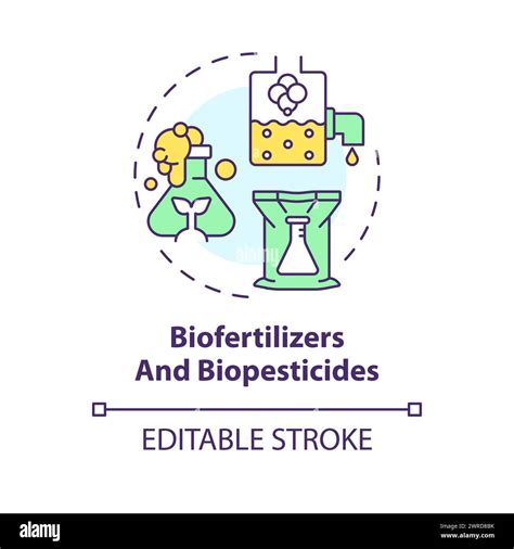 Biofertilizers And Biopesticides Multi Color Concept Icon Stock Vector