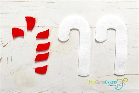 Diy Candy Cane Ornaments From Felt Free Pattern Fun Cloth Crafts Felt Craft Patterns