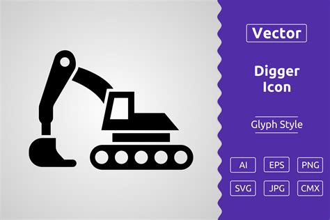Vector Digger Glyph Icon Graphic By Muhammad Atiq · Creative Fabrica