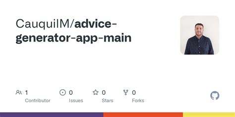 GitHub CauquilM Advice Generator App Main