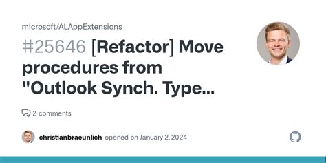 Refactor Move Procedures From Outlook Synch Type Conv · Issue 25646 · Microsoft