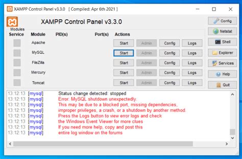 How To Solve Error Mysql Shutdown Unexpectedly Xampp 5 Ways Tonjoo