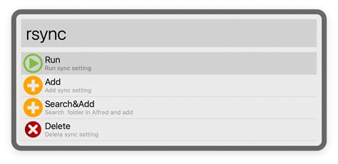 Alfred Gallery • Workflows • Rsync Folders
