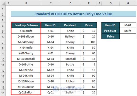 How To Use The Vlookup Function To Return Only One Value From Multiple